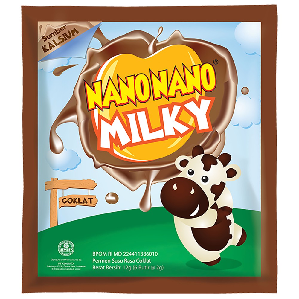 Nano Nano Milky Permen Susu Anak - 3 sachet rasa Coklat Kaya Kalsium ...
