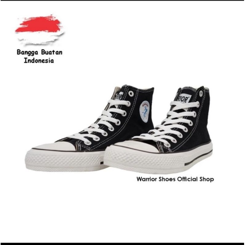 Jual Sepatu WARRIOR 100% ORIGINAL HITAM - PUTIH ( TINGGI DAN PENDEK ...