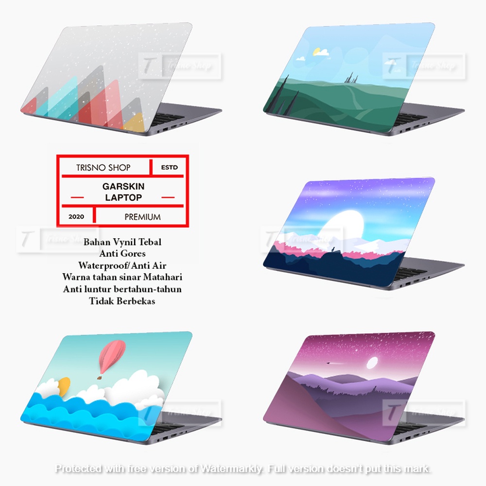 Jual Stiker Laptop | Garskin Laptop | Mountain Cartoon + Laminasi ...