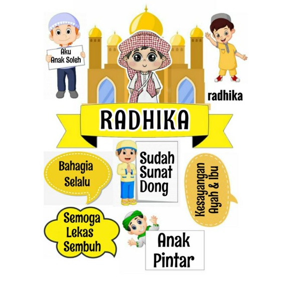 Jual Topper kue khitanan sunat khitan free custom nama dan ucapan ...