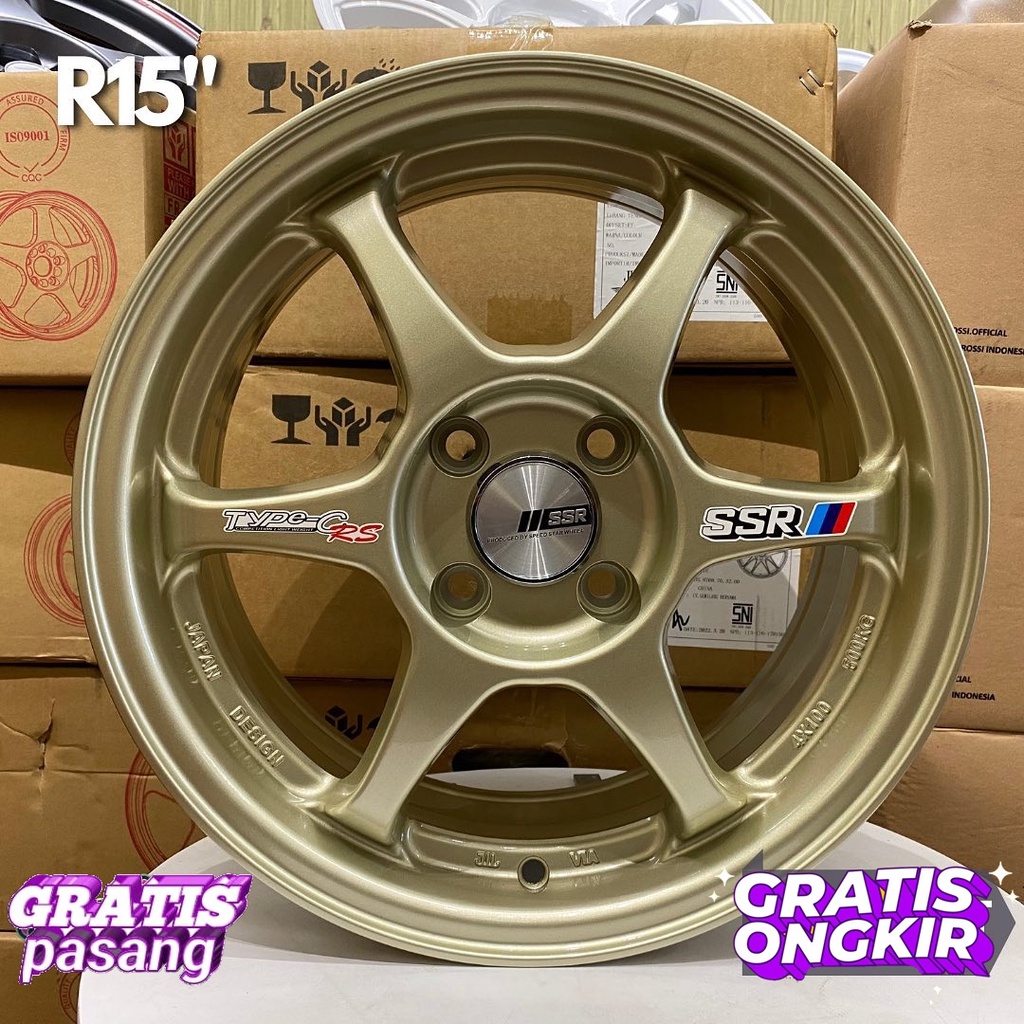 Jual velg SSR Type C RS R15 pcd 4x100 Lebar 6.5 Light Gold velg mobil ring 15 SSR type C MURAH ...