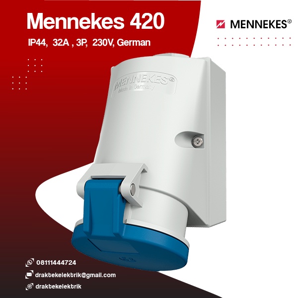 Jual Mennekes 420 | Wall mounted IP44, 32A , 3P, 230V, German | Shopee Indonesia