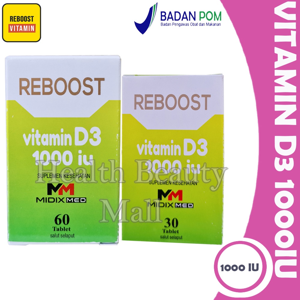 Jual REBOOST Vitamin D3 1000 IU 30 60 Tablet Vit D 1000iu Kesehatan ...
