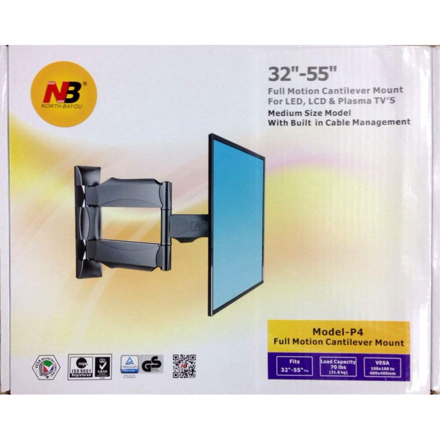 Jual Bracket TV Monitor LED LCD North Bayou NB P4 NBP4 32"-55" Tilt ...