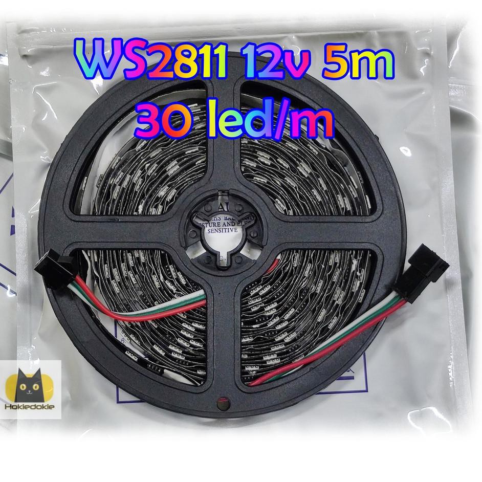 Jual Led ip rgb ws2811 12v 5m 30led/m Indoor ip30 PCB tebal D2M6 | Shopee Indonesia