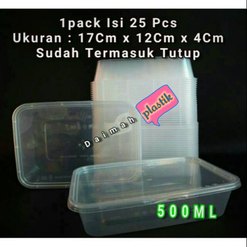 Jual Thinwall 500ml Isi 25pcs Food Container 500ml Tepak Nasi 500ml