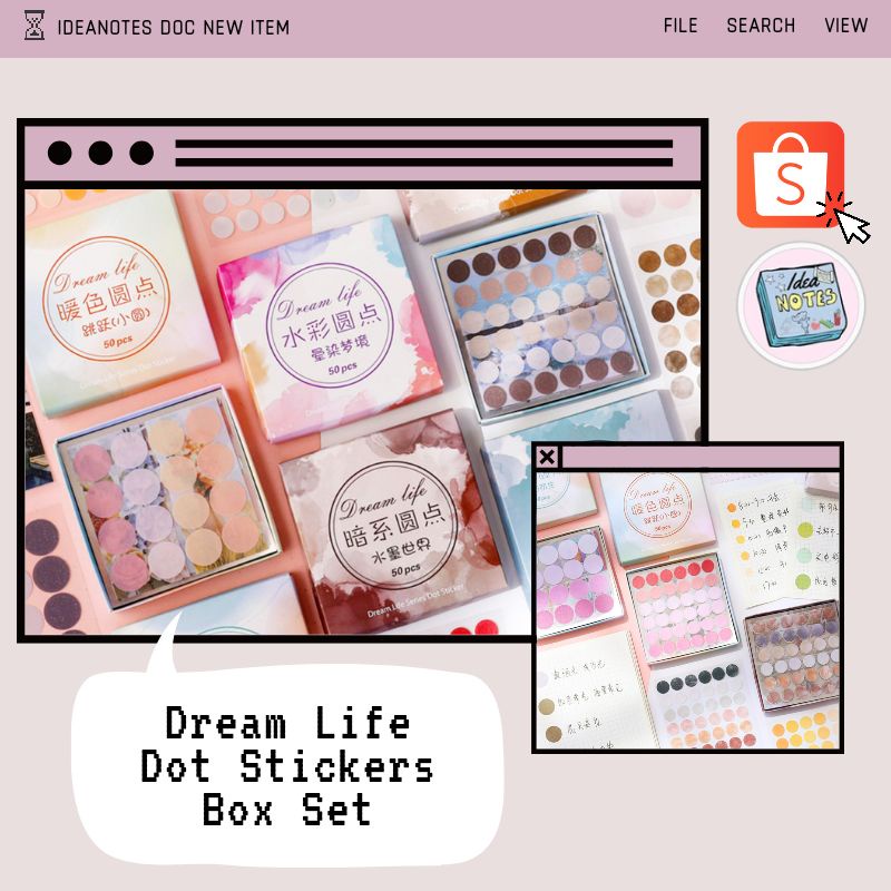 Jual Stiker Aesthetic Dream Life Dot Stickers Box Set | Shopee Indonesia