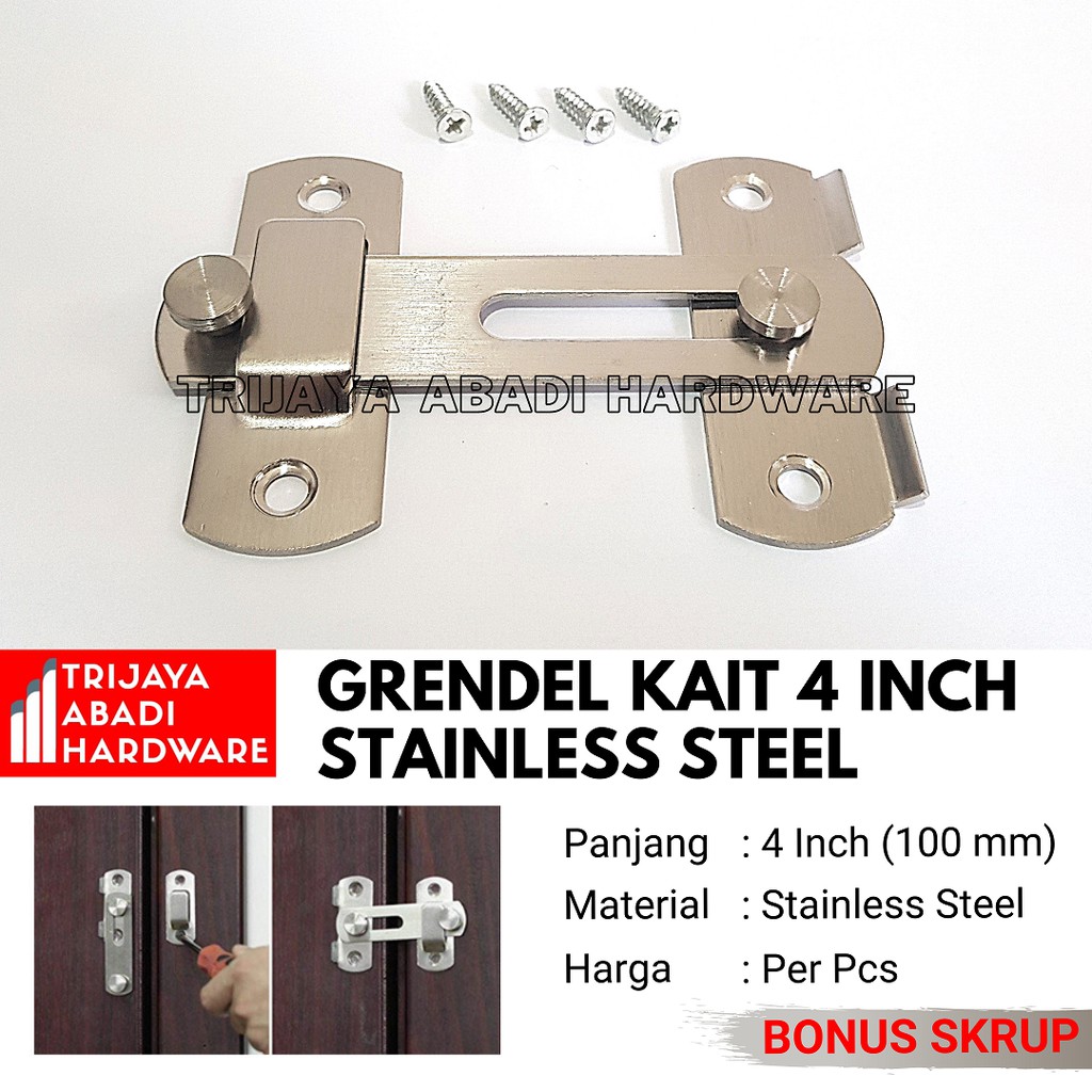 Jual Grendel Kait 4 Inch Besar Stainless Steel - Grendel Cantol ...
