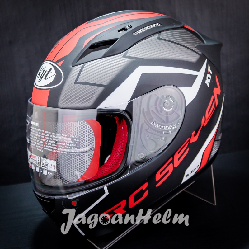 Jual KYT HELM RC SEVEN #18 | BLACK RED DOFF | RCSEVEN FULLFACE RC7 ...