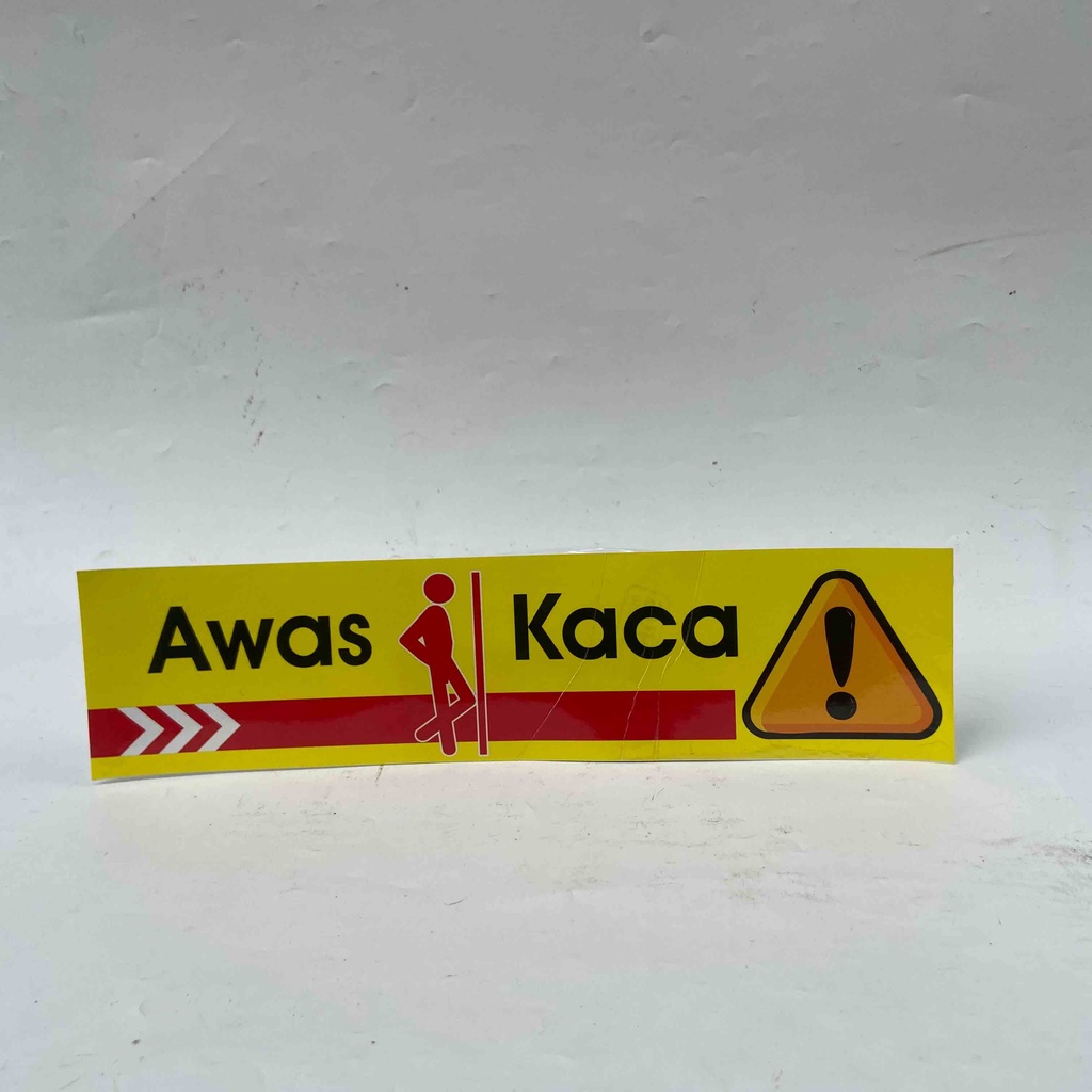 Jual Sticker Awas Kaca - Stiker Waterproof Awas Kaca - Laminating ...