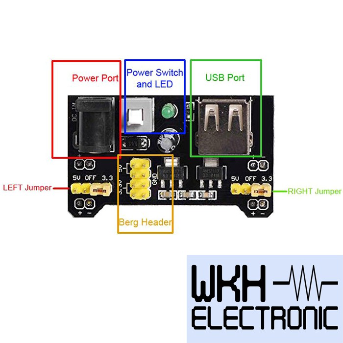 Jual MB102 Breadboard Power Supply Module 5V 3.3V for Project Board ...
