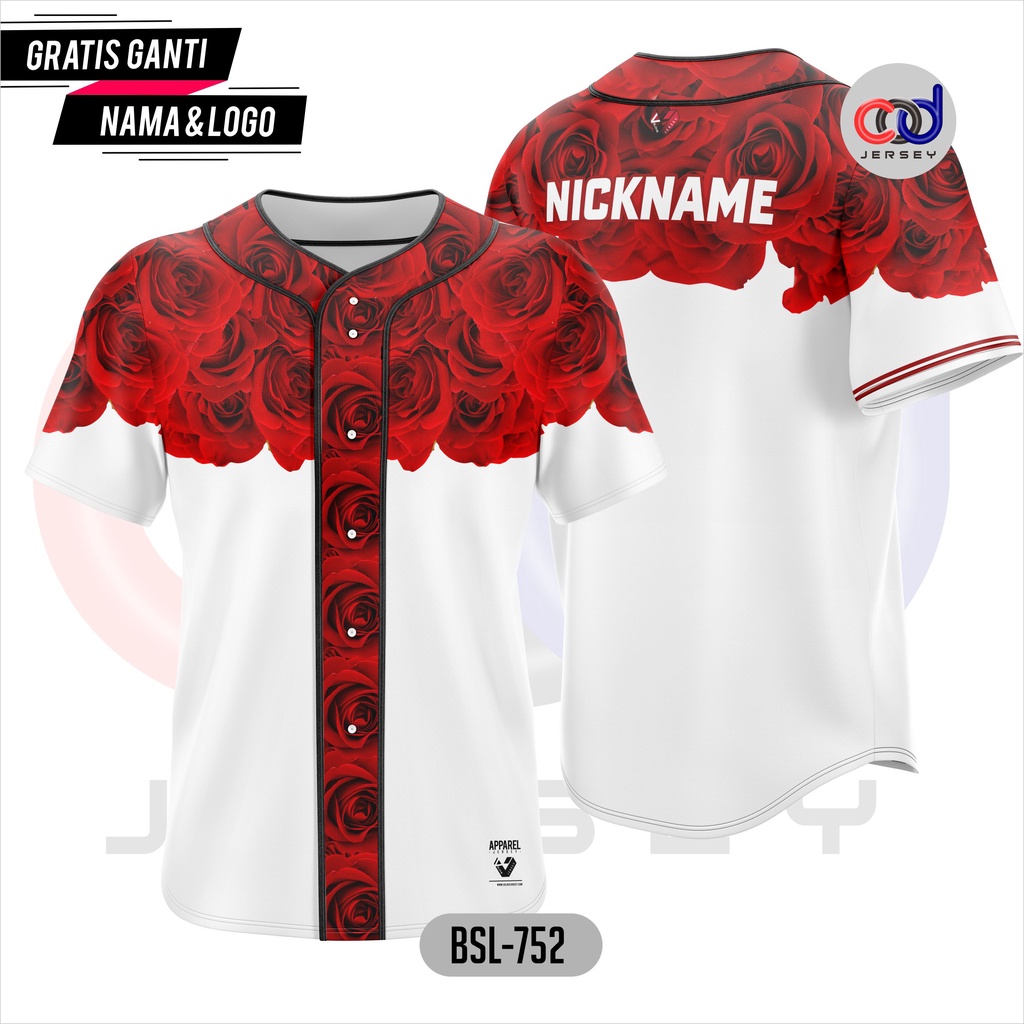Jual Jersey Baseball-Baju Baseball Design 3D Eksklusif Motif Bunga ...