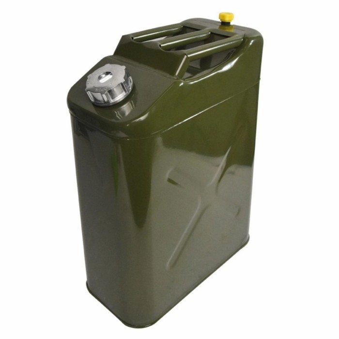 Jual Jerigen Jeriken bahan bakar KRISBOW Jerry Can Metal Green Army 20L ...