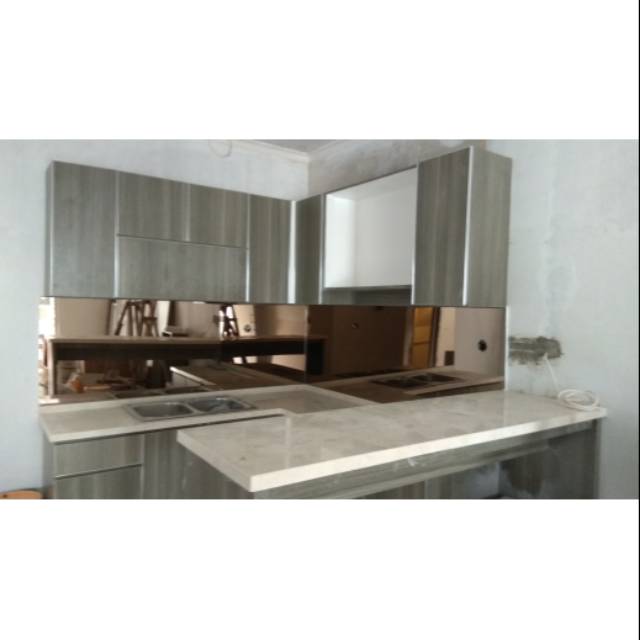 Jual Backdrop kitchen set kaca cermin warna Bronze Indonesia|Shopee ...