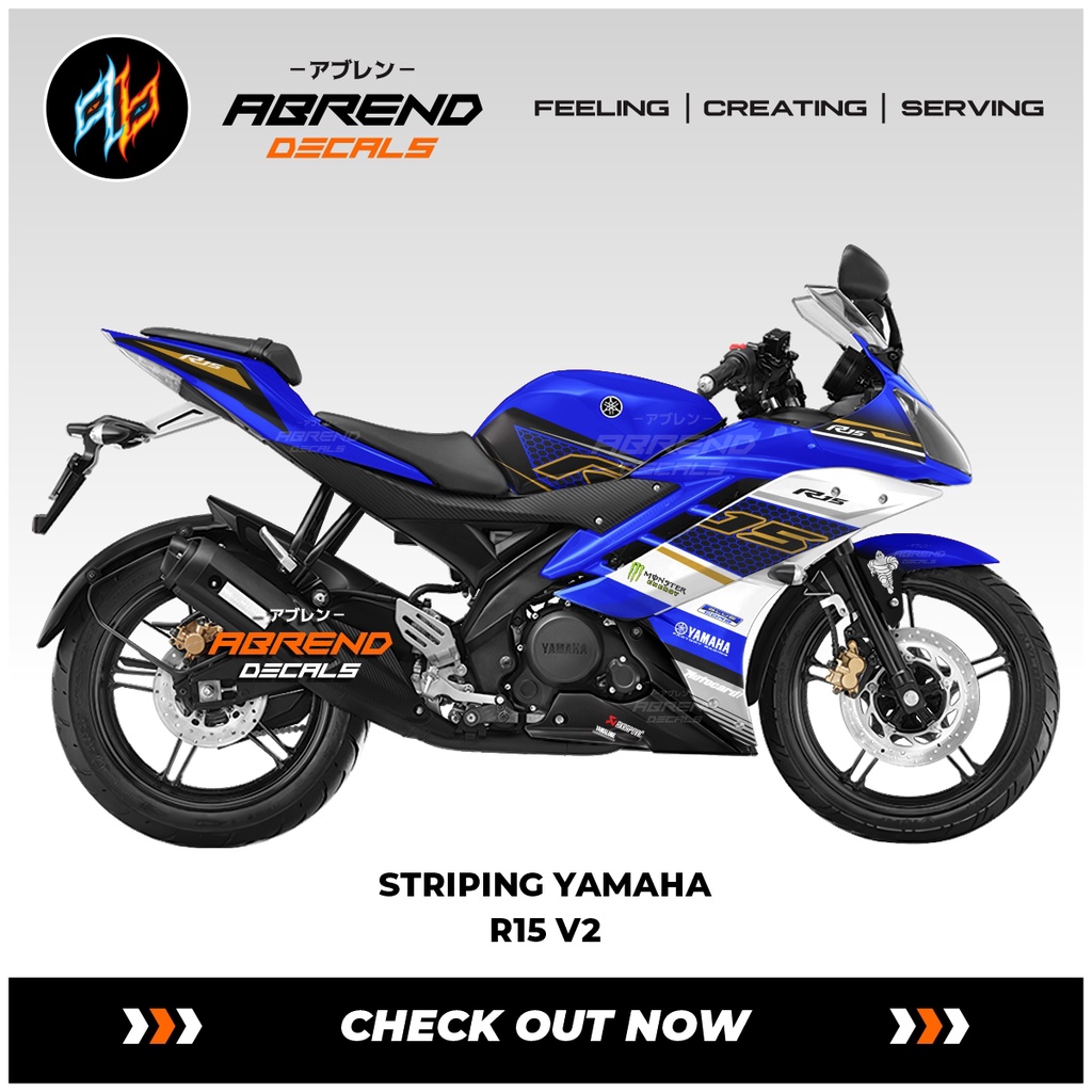 Jual Striping Yamaha R15 V2 Livery KRT / Stiker Motor R15 V2 Desain ...