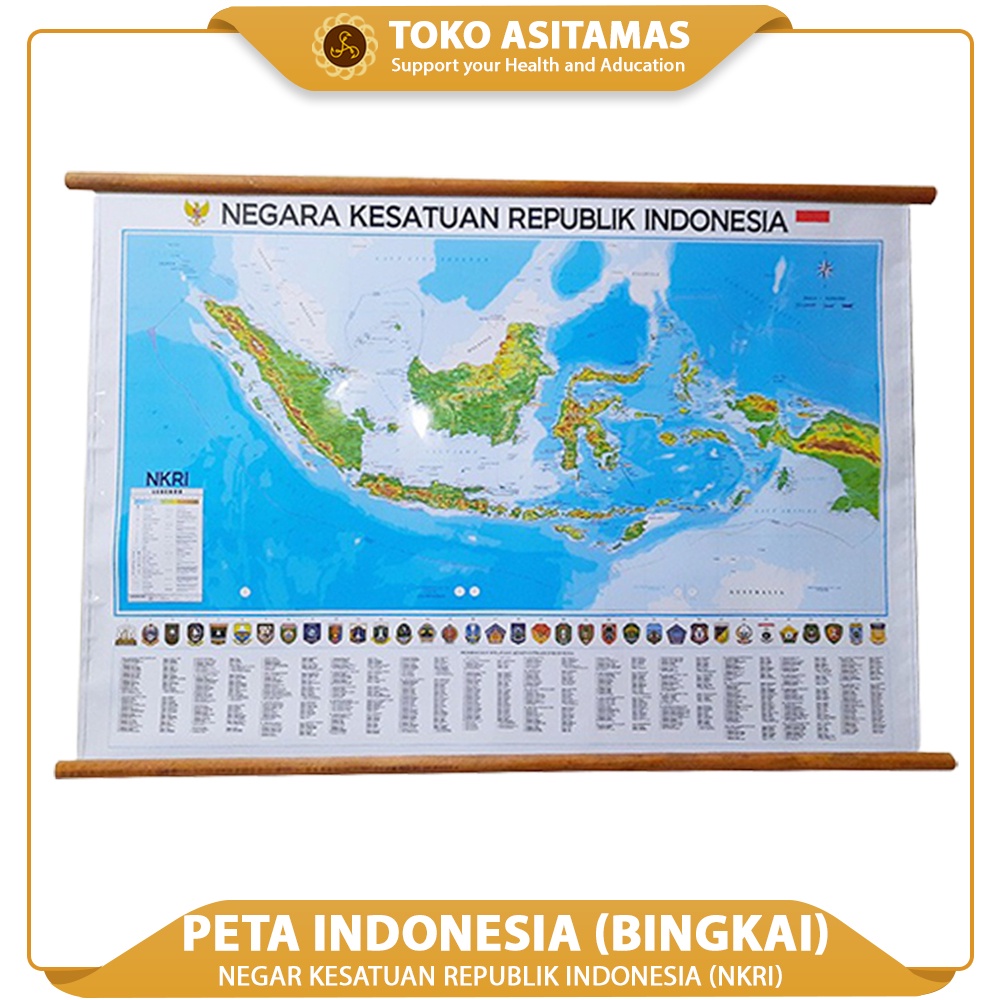 Jual Peta Indonesia (Bingkai) Negara Kesatuan Republik Indonesia (Nkri ...
