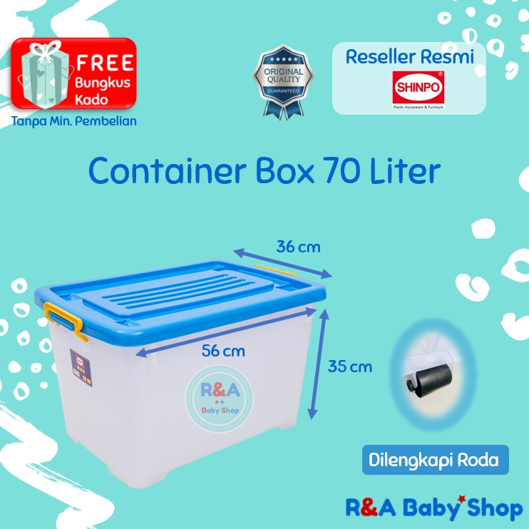 Jual 70 L Container Kontener Kontainer Storage Box Tempat Penyimpanan ...