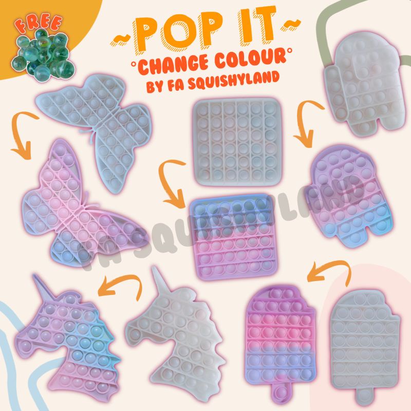 Jual Pop it berubah warna/Pop it change colour/Pop it rainbow BONUS ...