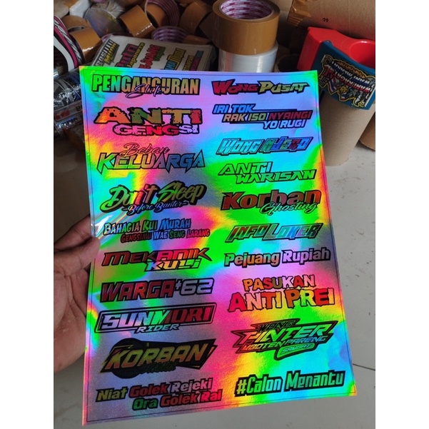 Jual Sticker Pack Kata kata Unik Keren Stiker Hologram Stiker Racing ...