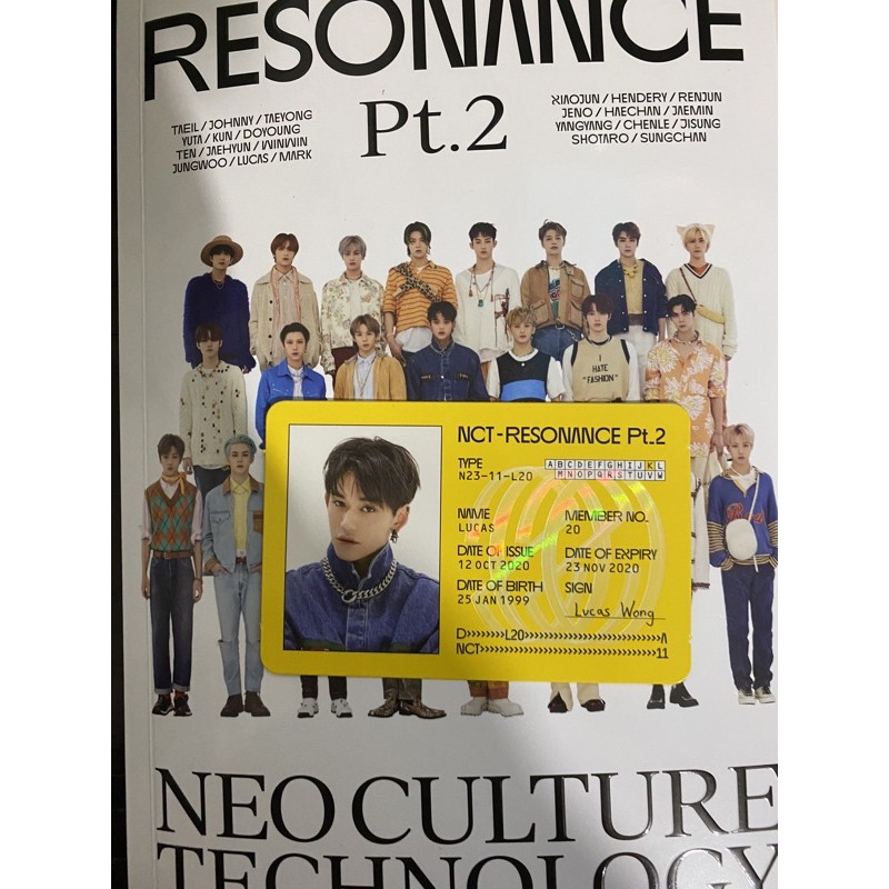 Jual NCT RESONANCE PT 2 Lucas ID CARD | Shopee Indonesia