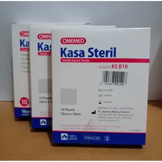 Jual Kasa Steril OneMed 16x16cm / Gauze Swab Steril Onemed 1 box isi 10 ...