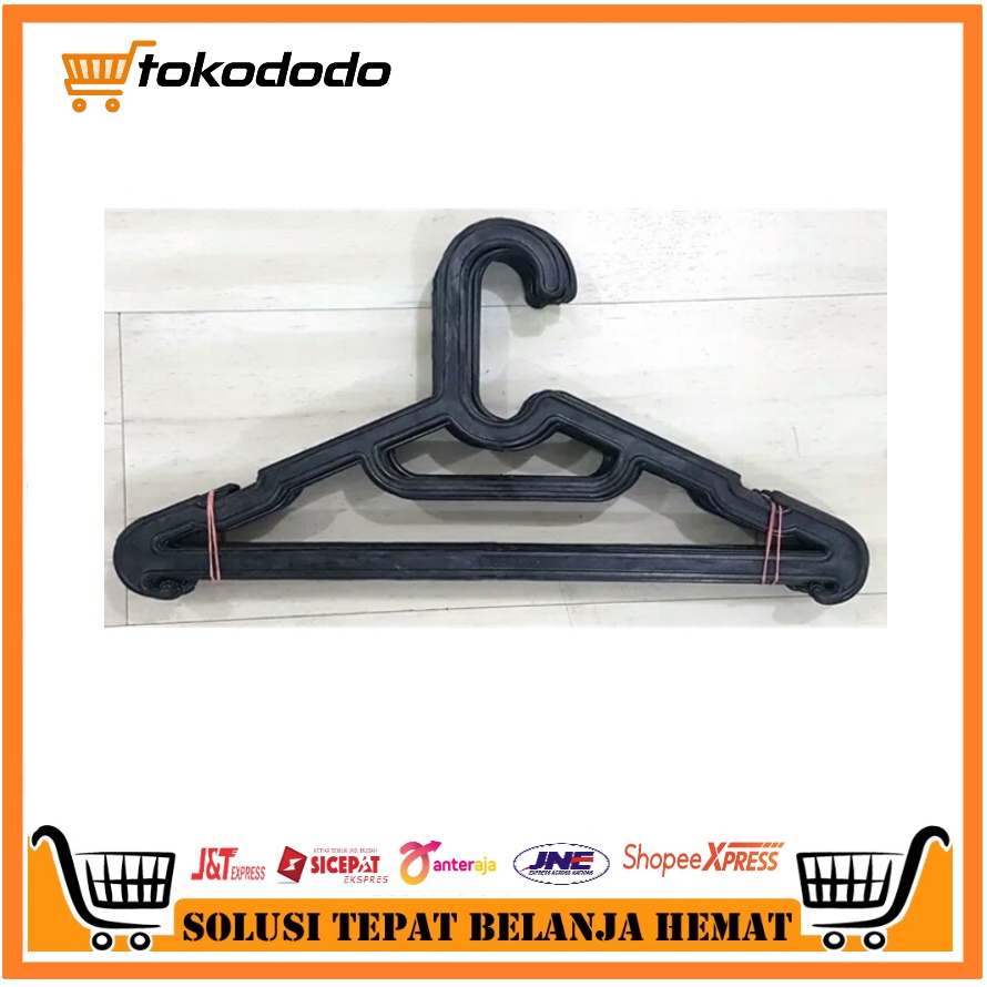 Jual Gantungan Hanger Baju Plastik Hitam Isi 12 Pcs | Shopee Indonesia