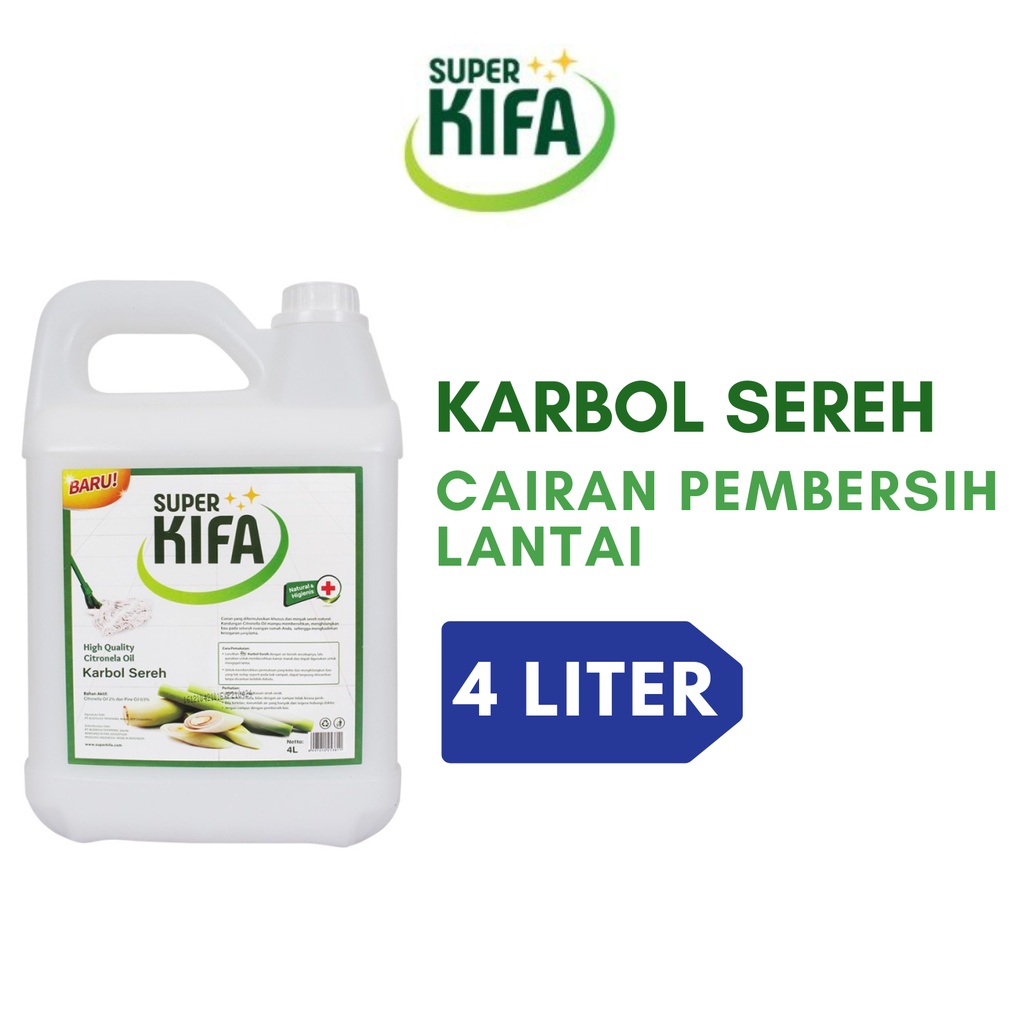 Jual Superkifa Karbol Sereh Jerigen Pembersih Lantai 4 Liter | Shopee ...