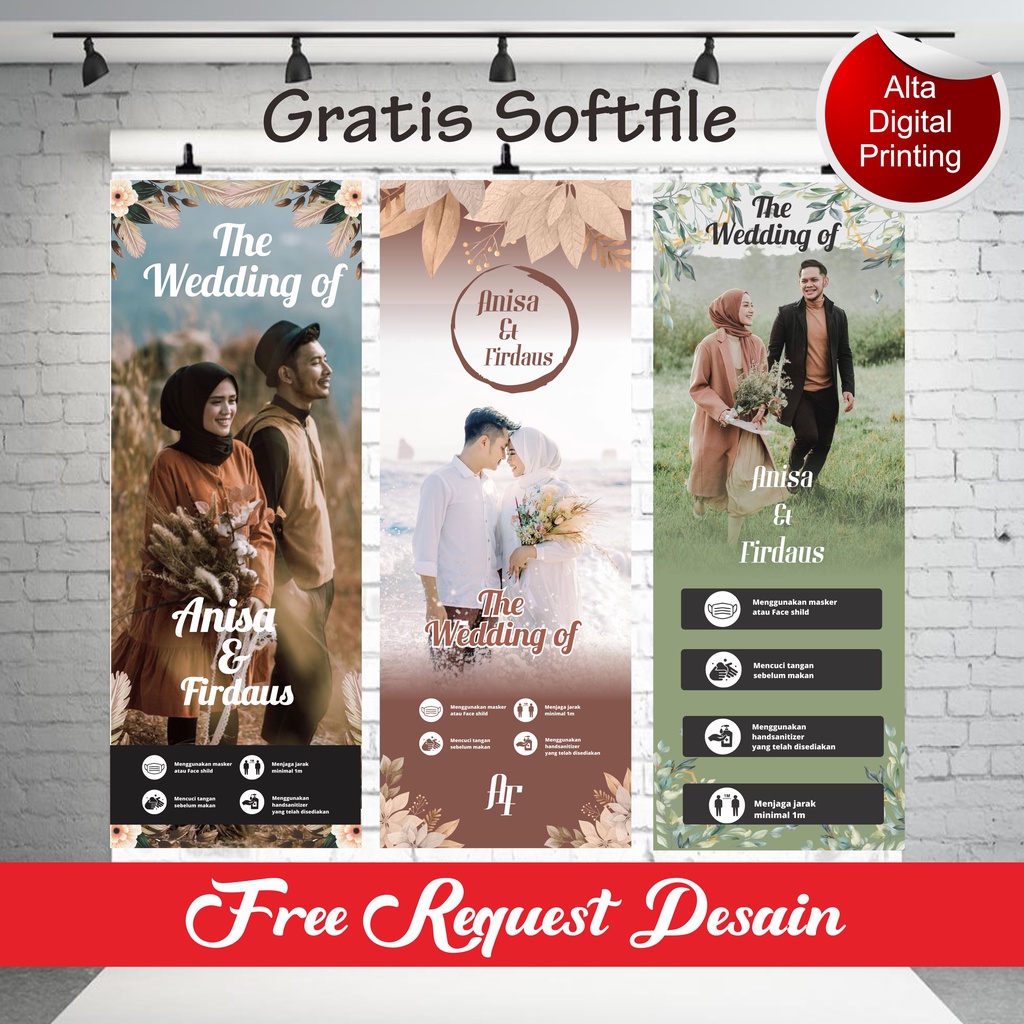 Jual banner Wedding, spanduk Wedding , x banner wedding,ENGAGEMEN ...