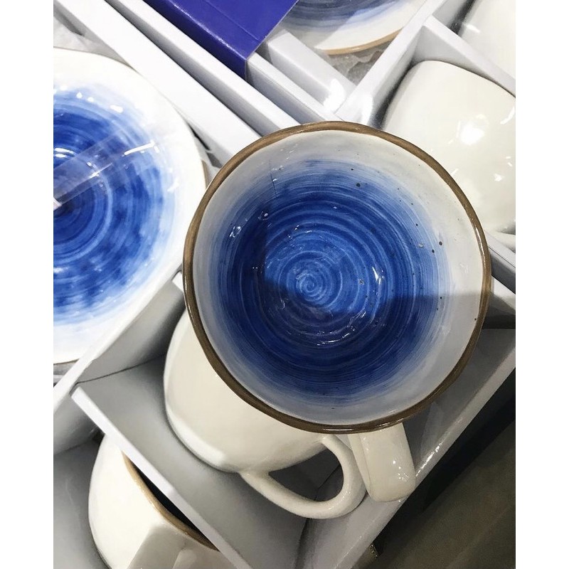 Jual gelas teh tea gede set 12 pcs import saudi warna biru cantik ...