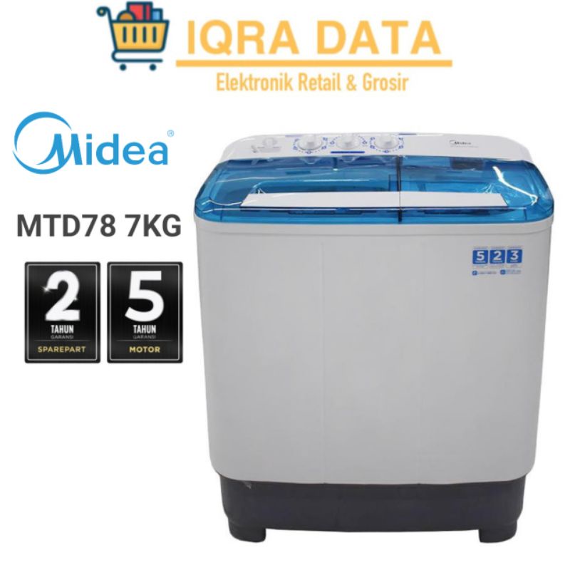 Jual Midea Mesin Cuci Twin Tub 7KG MTD78 Transparan GARANSI RESMI MIDEA ...
