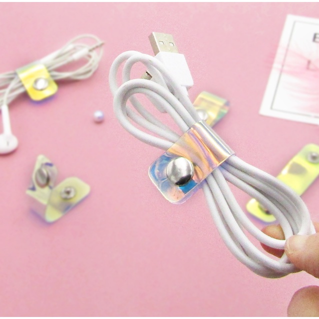 Jual Pengikat Kabel TRANSPARAN METALIC Penggulung Cable Cord Holder ...