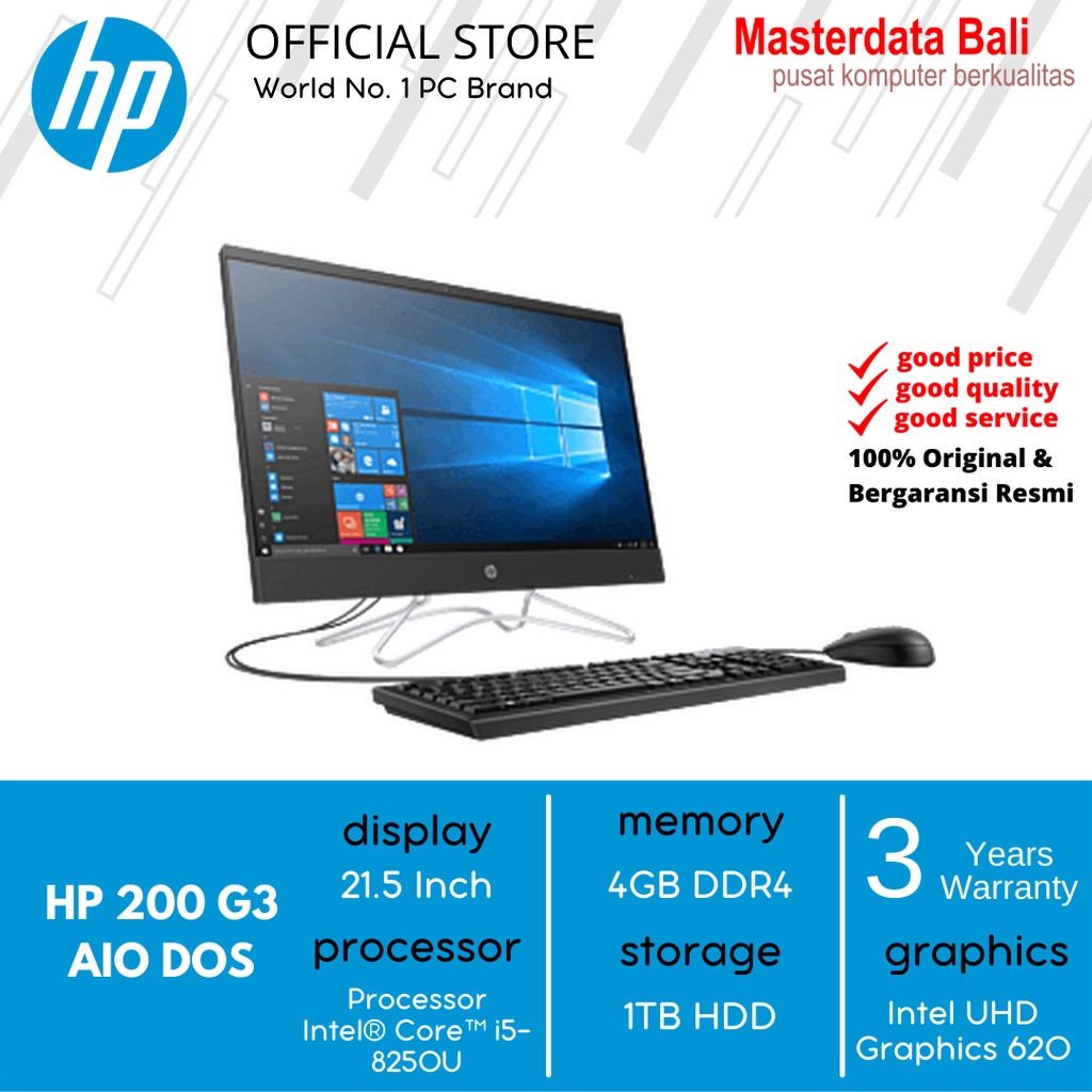 Jual HP 200 G3 AIO DOS Original Baru | Shopee Indonesia