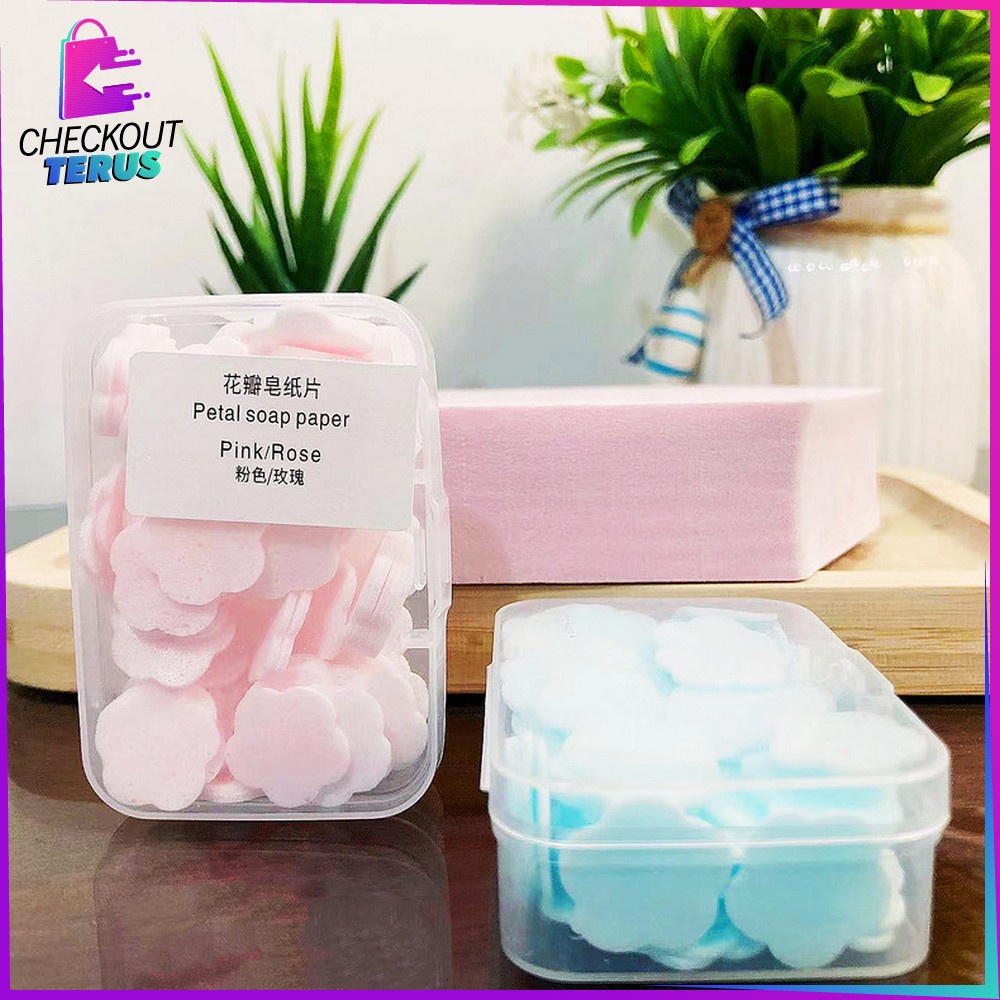 Jual CT C599 Sabun Kertas Mini Motif Bunga Paper Soap Traveling Sabun ...