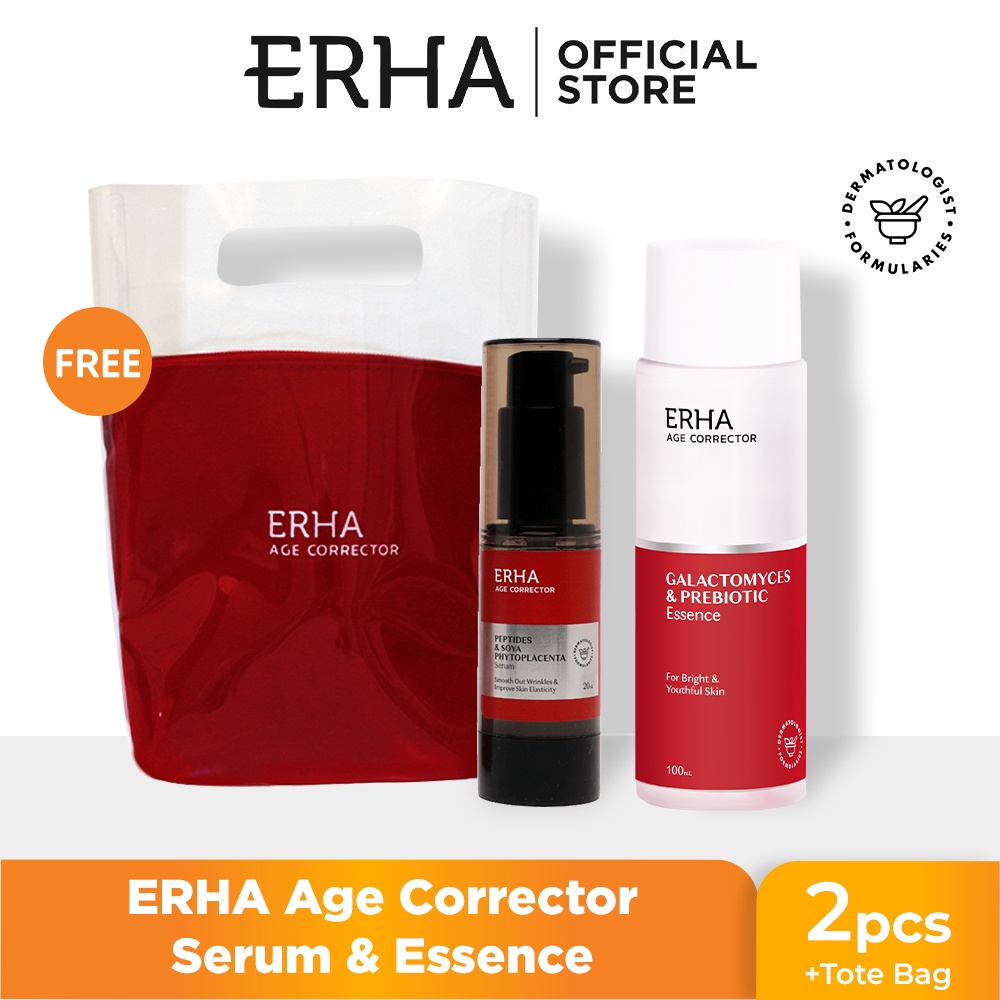 Jual ERHA Bundle Age Corrector Serum 20ml & Essence 100ml - Serum ...
