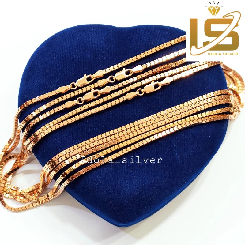 Jual KALUNG PERAK ASLI PRIA WANITA SILVER 925 LAPIS EMAS MODEL MILANO ...