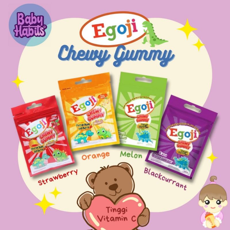 Jual Egoji Chewy Gummy Vitamin C Rasa Strawberry / Orange ...