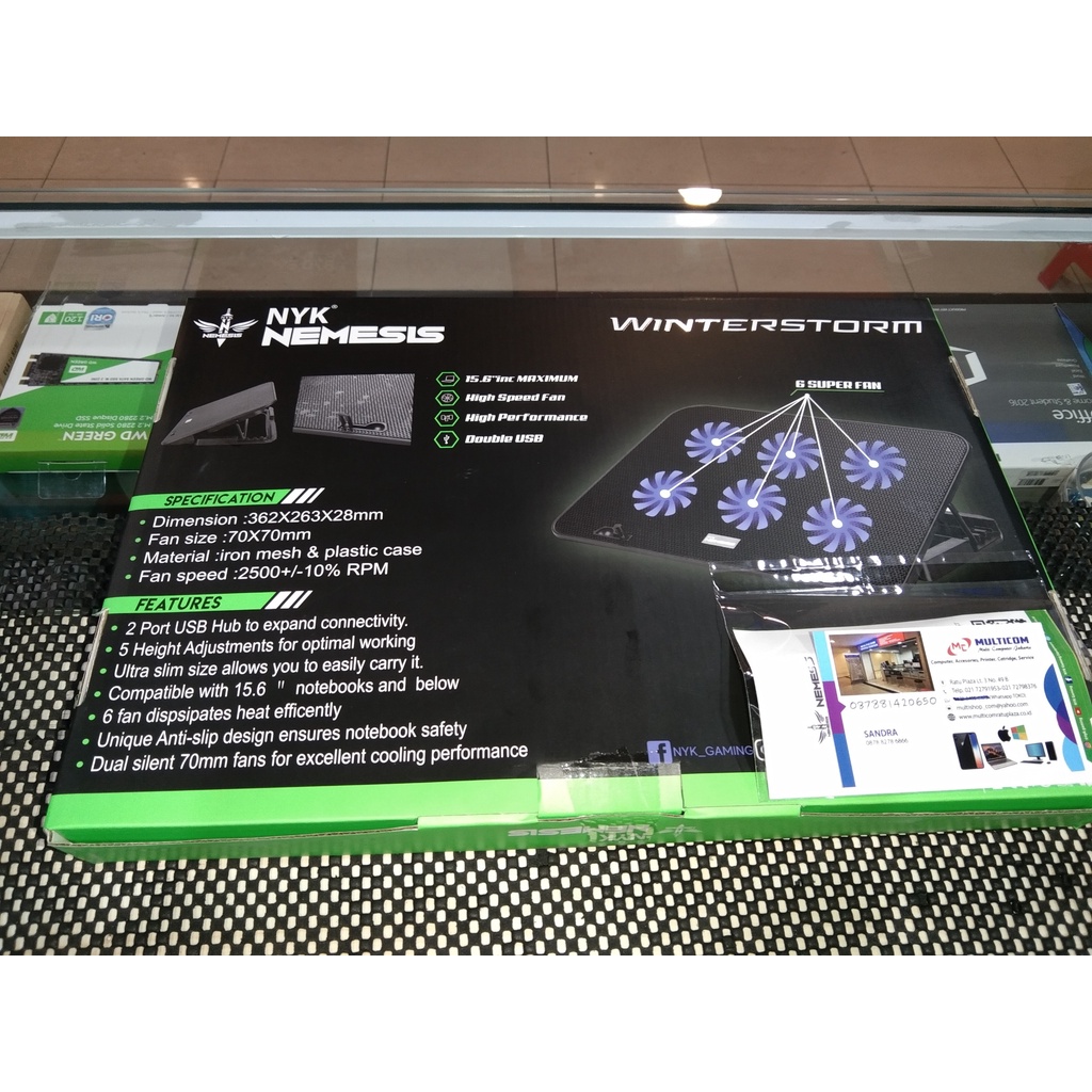 Jual NYK Nemesis X3 Winterstorm - Gaming NoteBook Cooler Pad | Shopee Indonesia