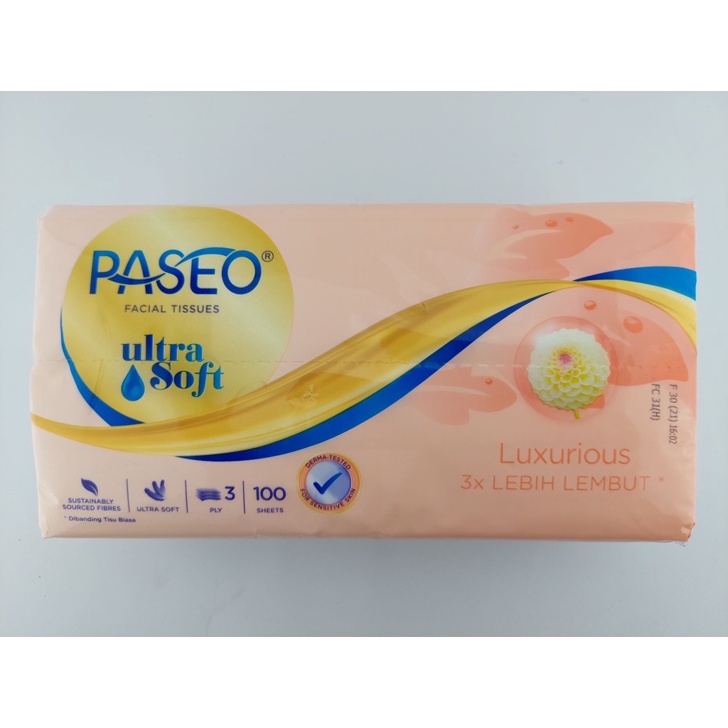 Jual PASEO FACIAL TISSUE ULTRA SOFT 3 PLY 100 SHEET TISU PASEO ULTRA ...