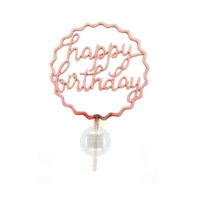 Jual Cake Topper Happy Birthday Bulat Pink Topper Kue | Shopee Indonesia