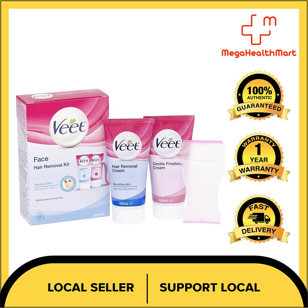 Jual Veet Face Hair Removal Kit for Sensitive Skin, 50 ml | Shopee ...