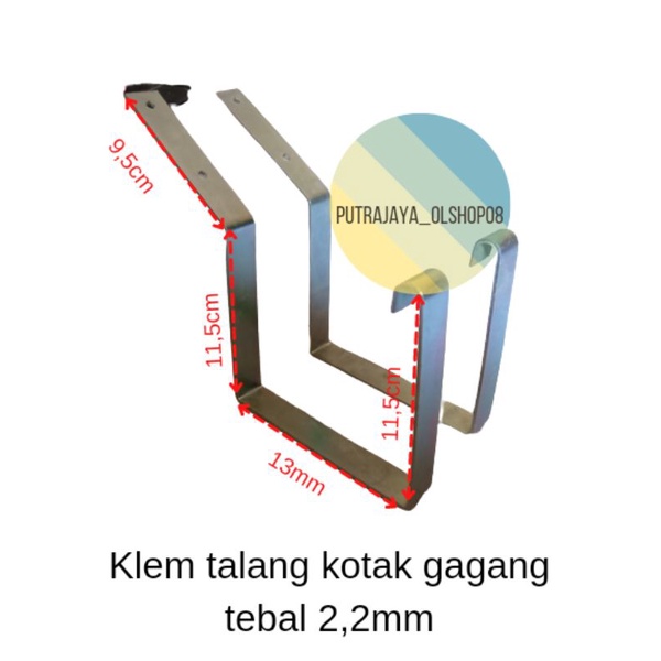 Jual klem talang kotak 4" hak talang gantungan talang begel talang ...