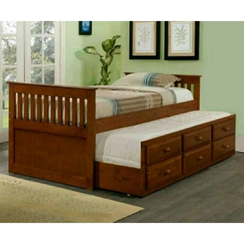 Jual TEMPAT TIDUR MINIMALIS DOUBLE BAD TEMPAT TIDUR JATI MODEL SLOROGAN ...