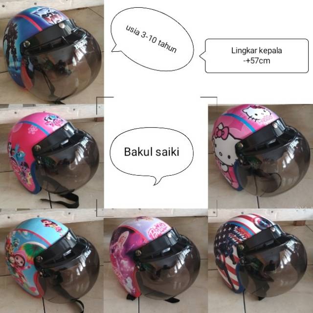 Jual Helm anak 3-9 tahun standart motif kartun karakter pony full ...