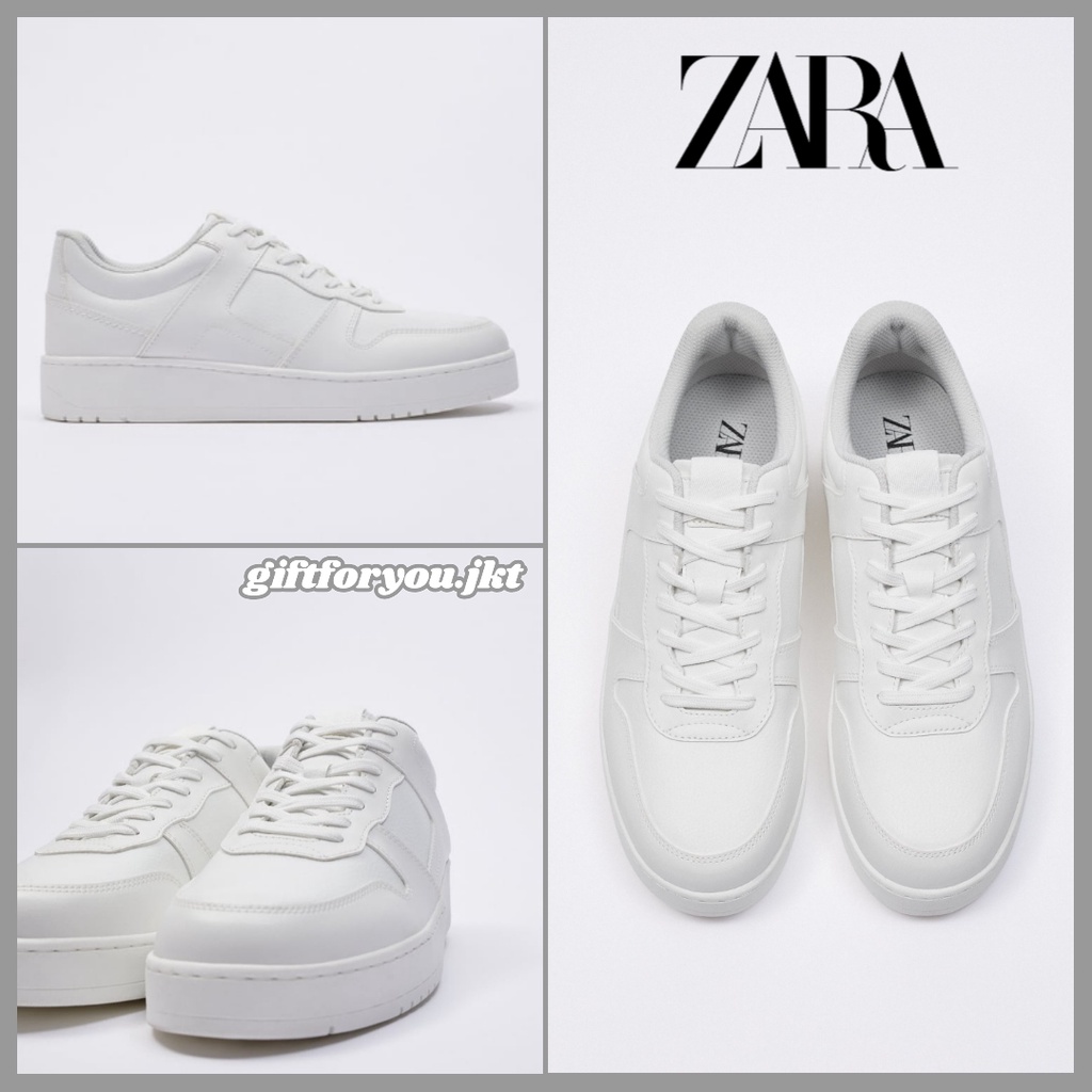 Jual Sepatu Pria Zara Monochrome Retro Trainers Original Sneakers ...