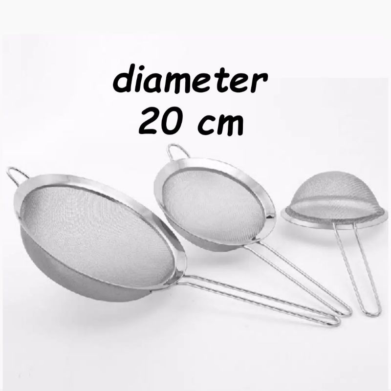 Jual Saringan Minyak / Ayakan Tepung Stainless Steel 20 cm Jaring Halus ...