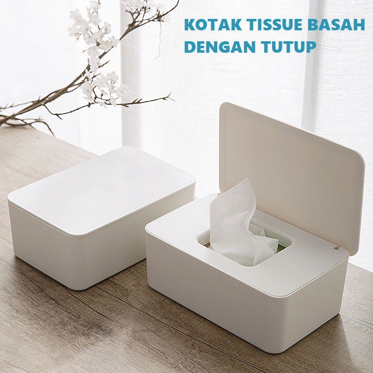 Kotak Tissue Basah dengan Penutup Tutup Cover Wet Tissue Box | Shopee ...