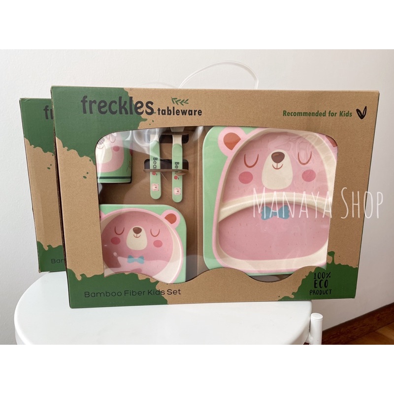 Jual Freckles Tableware - Bamboo Feeding Set / Alat Makan / Alat MPASI / Set Makan / Set MPASI ...