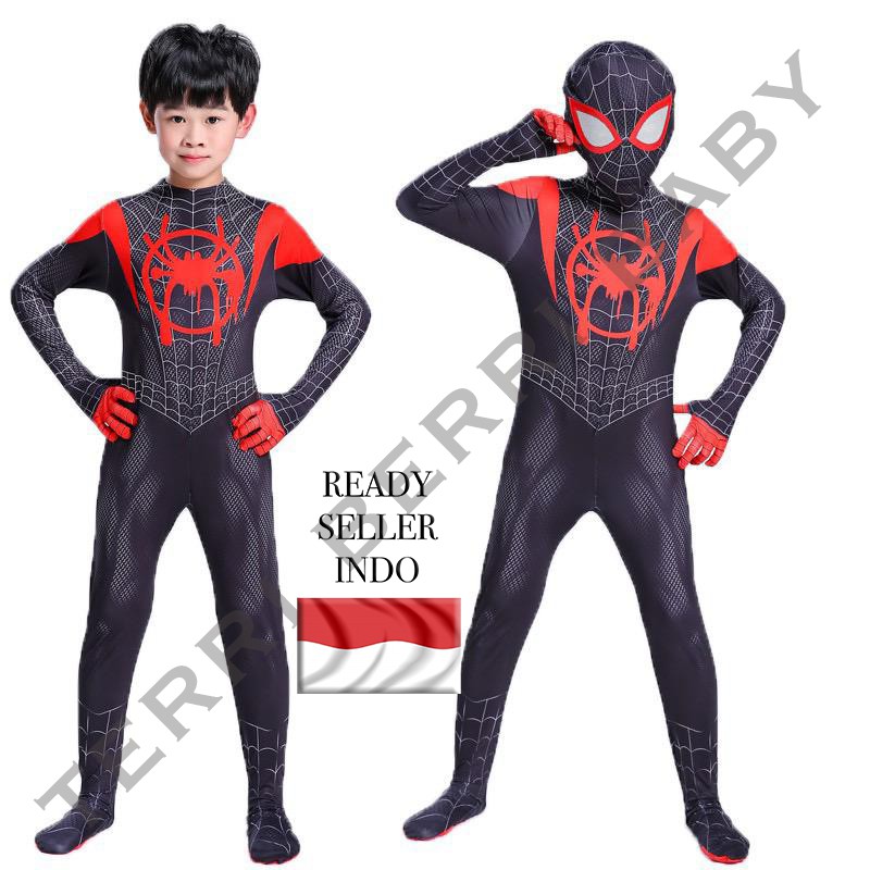 Jual Avenger Kostum baju spiderman miles morales anak costume spidermen spider man spider men ...