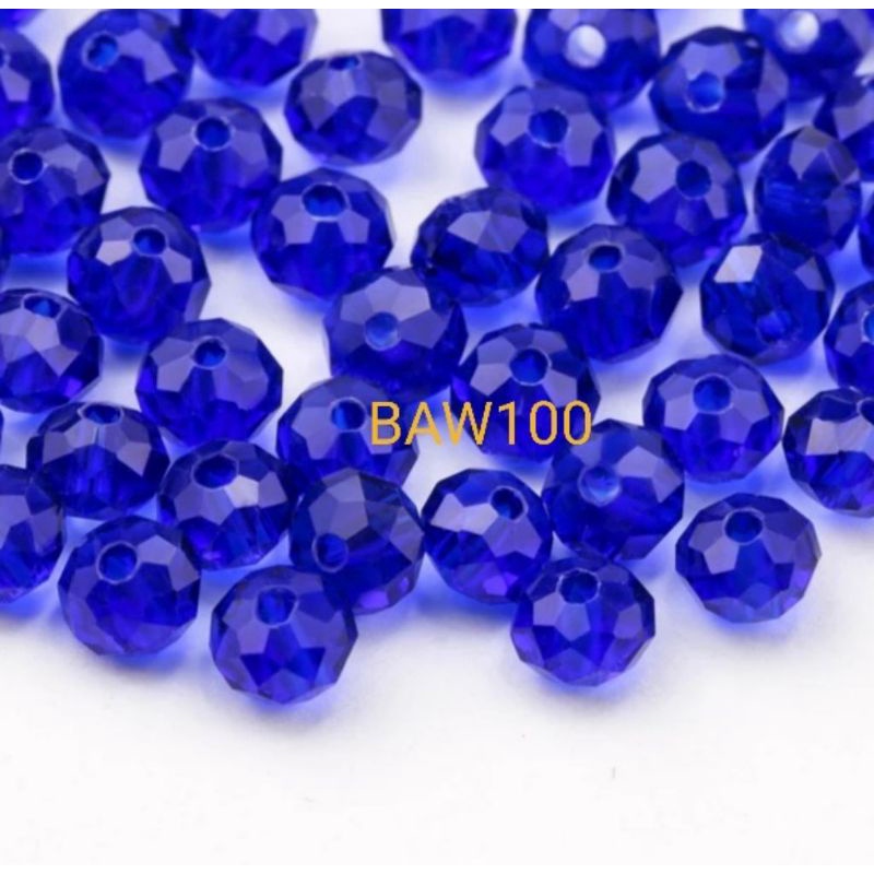Jual Manik-manik kristal bulat facet 4 mm dark blue isi 24 pcs | Shopee ...