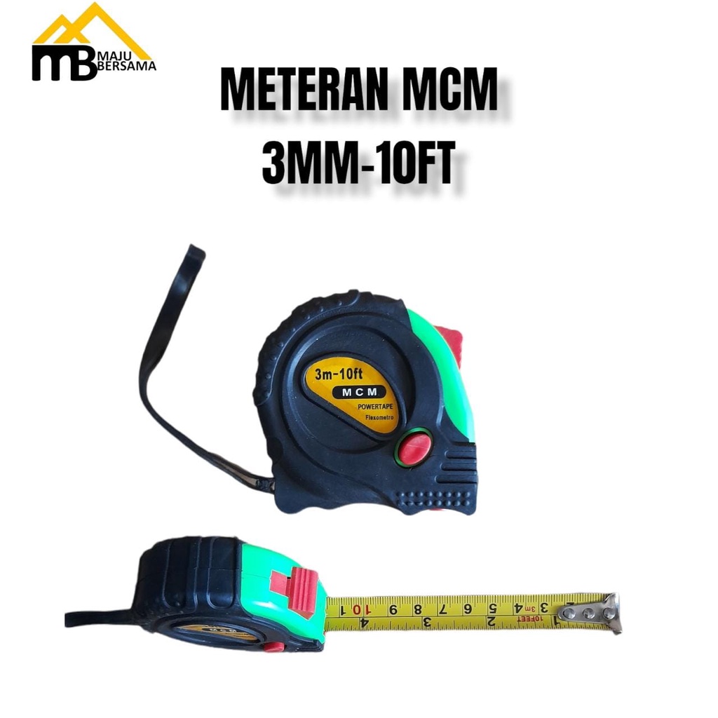 Jual METERAN KARET 3 M ROLL METER LAPIS KARET / METERAN TUKANG 3 METER ...